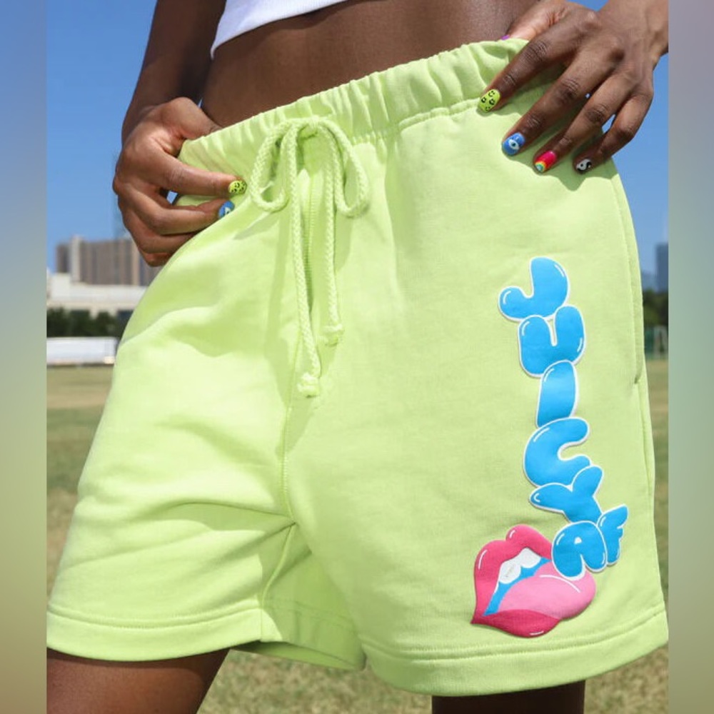 Poppi Soda Limited Edition Green Juicy Af Sweat Shorts - Gem